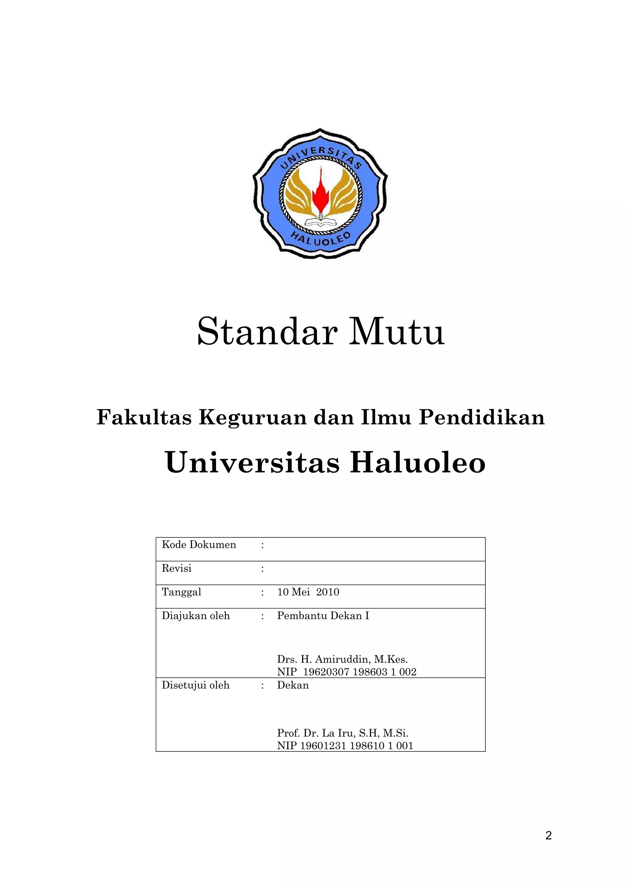 Standar mutu fkip | PDF