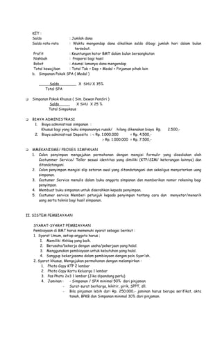 Standar operasional bmt | DOC