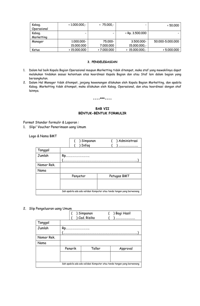 Standar operasional bmt | DOC
