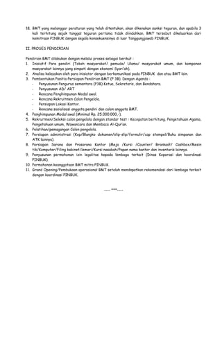 Standar operasional bmt | DOC