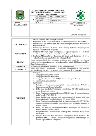 Standar operasional prosedur mp asi | PDF