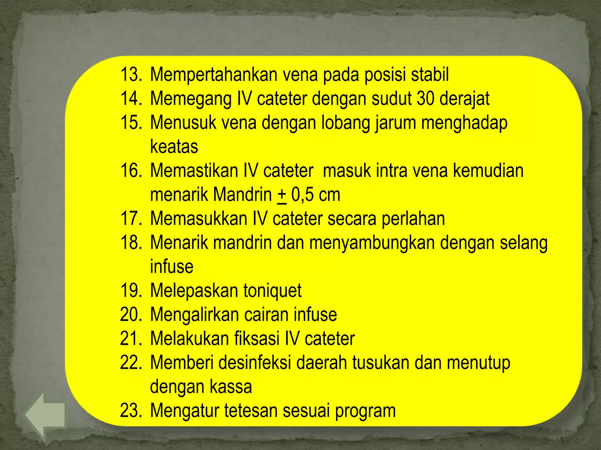 Standar operasional prosedur (sop) penanganan infus | PPTX