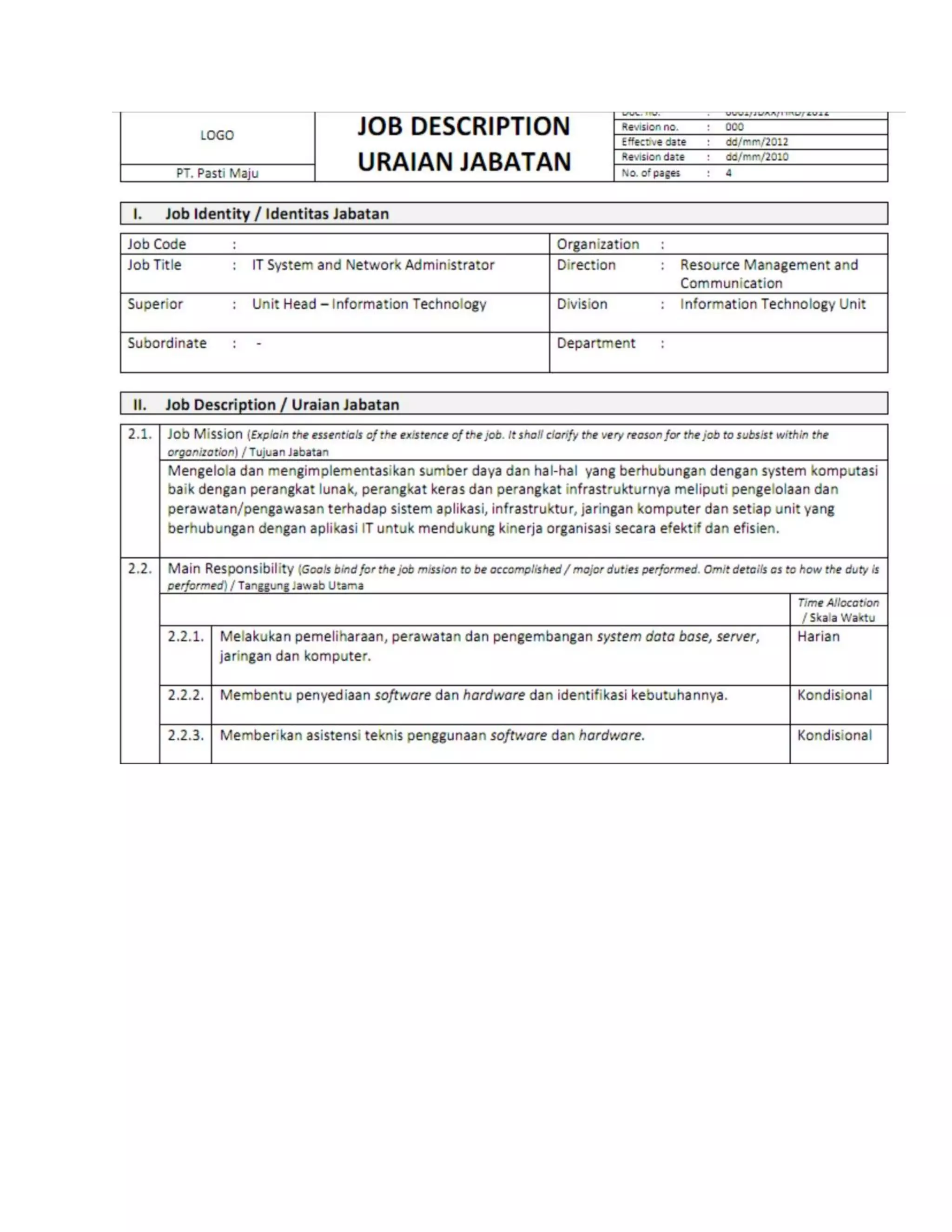 Standar operasional prosedur (sop) perusahaan | PDF