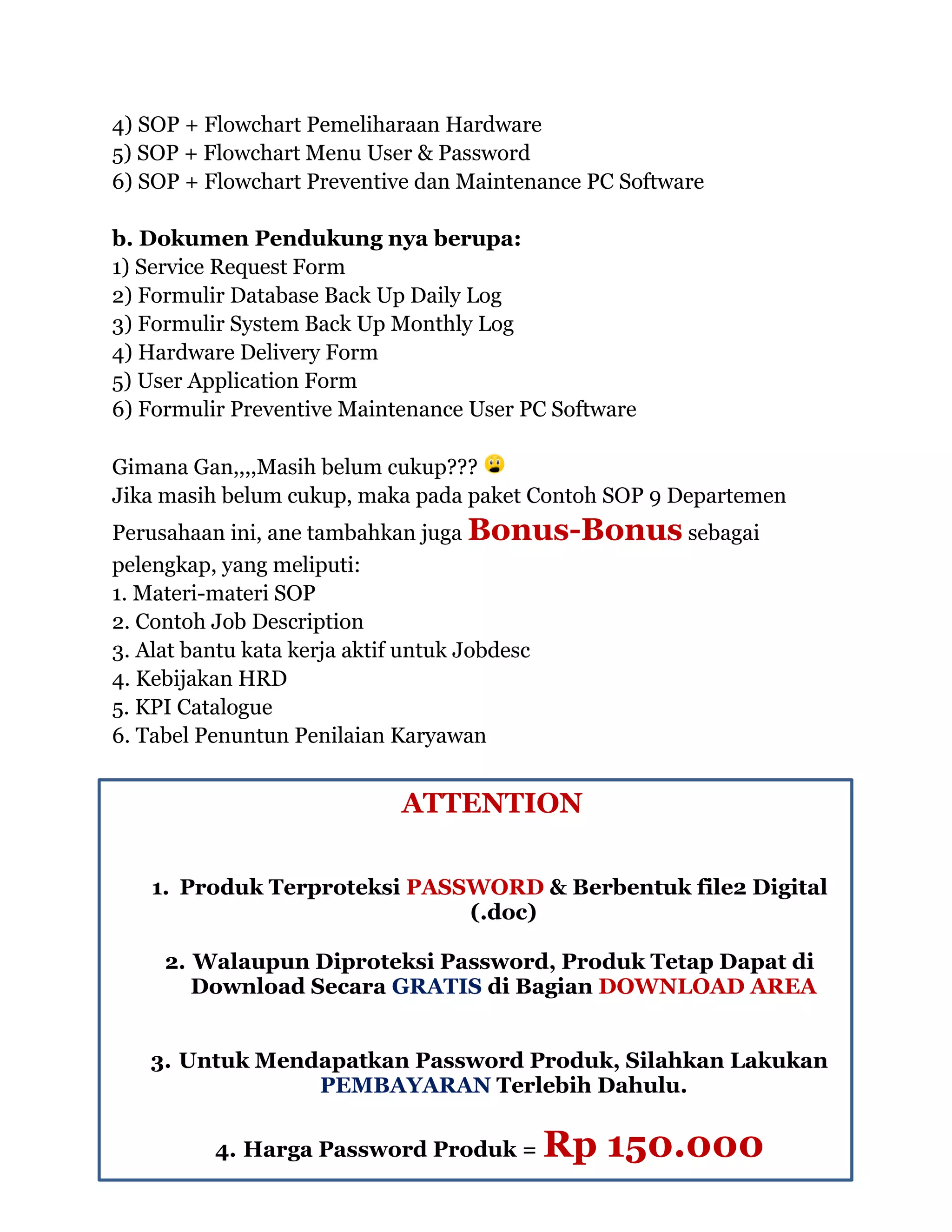 Standar operasional prosedur (sop) perusahaan | PDF