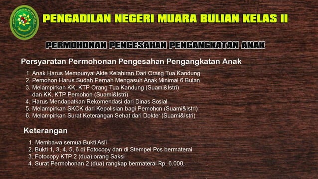 Standar Pelayanan PTSP Pengadilan Negeri Muara Bulian | PPTX