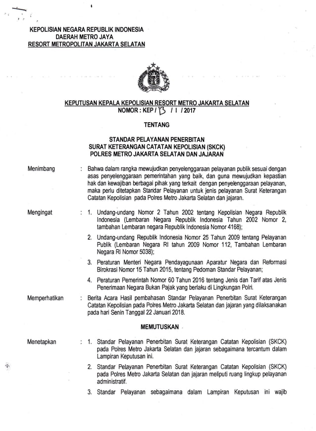 Standar pelayanan skck | PDF