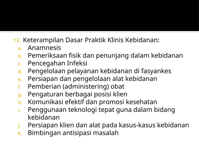 Standar Profesi Bidan makul Konsep Kebidanan | PPT