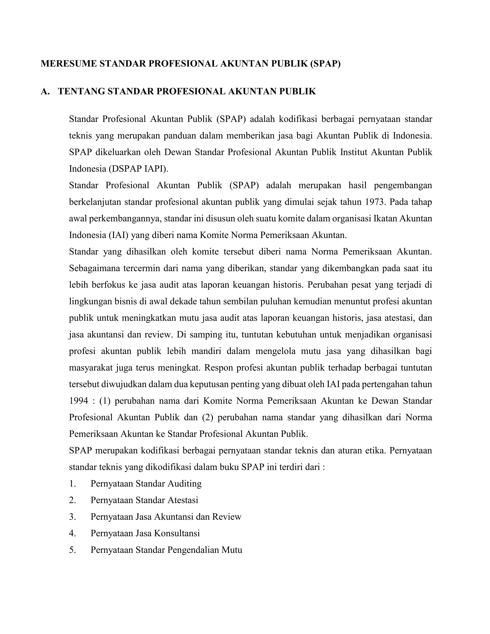 STANDAR PROFESIONAL AKUNTAN PUBLIK (SPAP) | DOCX