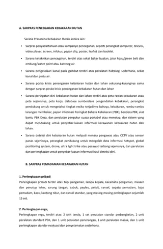 Standar sarpras pengendalian_kebakaran_hutan | PDF