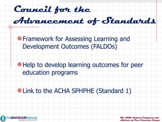 Using Standars in Peer Education | PPT