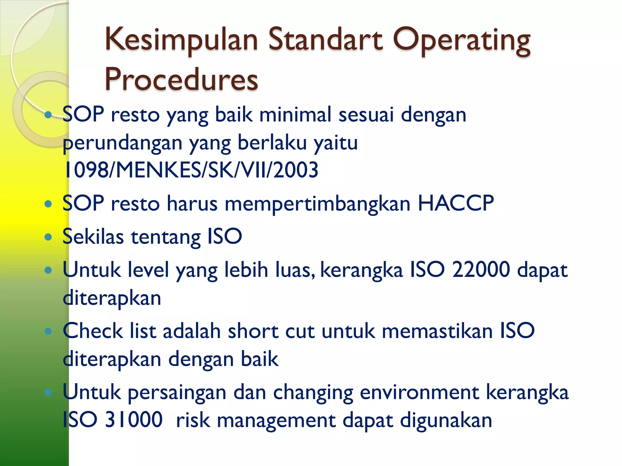 Standart operating procedures sop warung makan | PDF