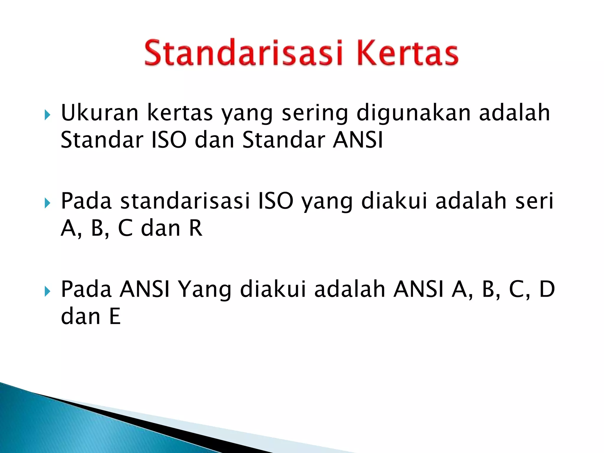 Standar ukuran kertas print dokumen | PPTX