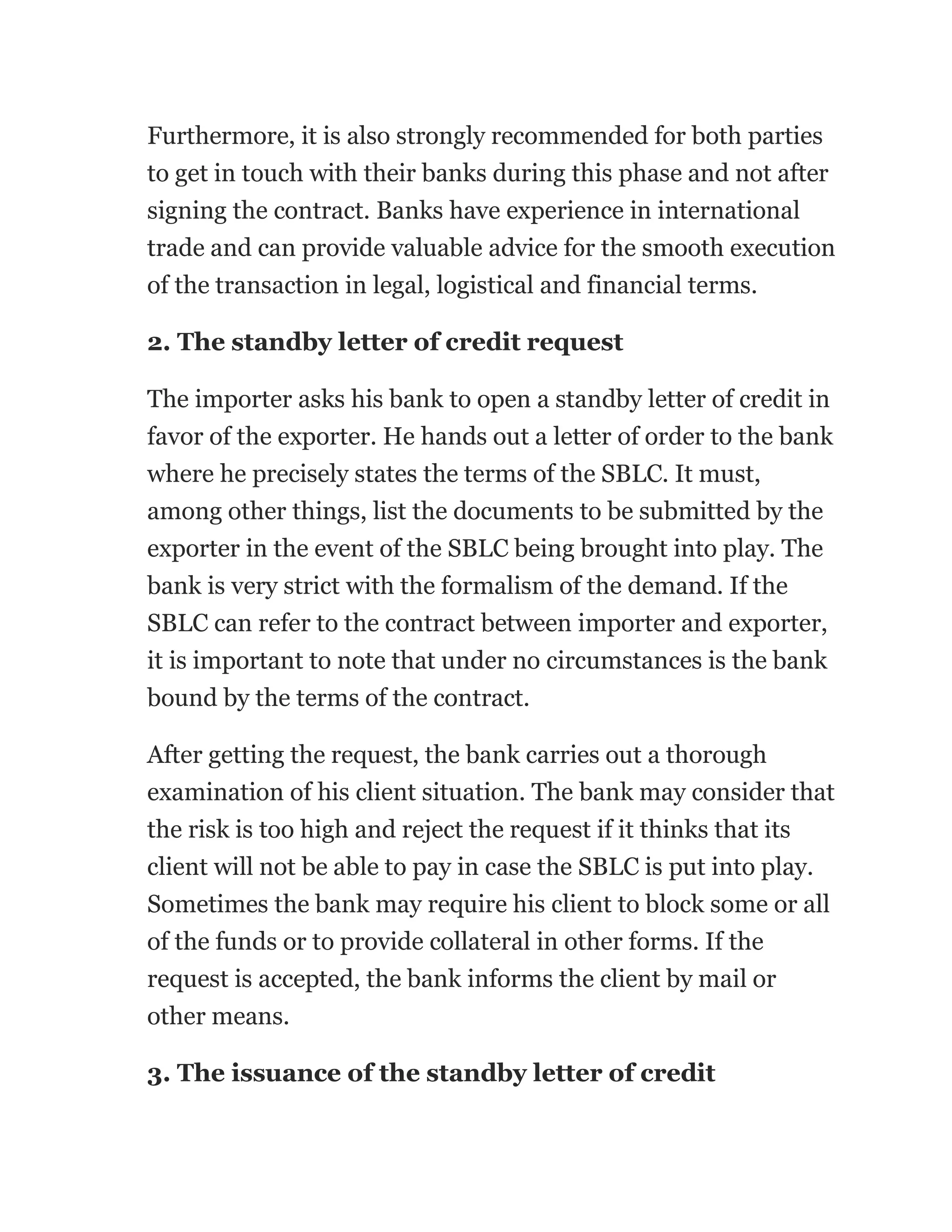 Standby Letter of Credit Definition, Issuance, Notification and uses | PDF