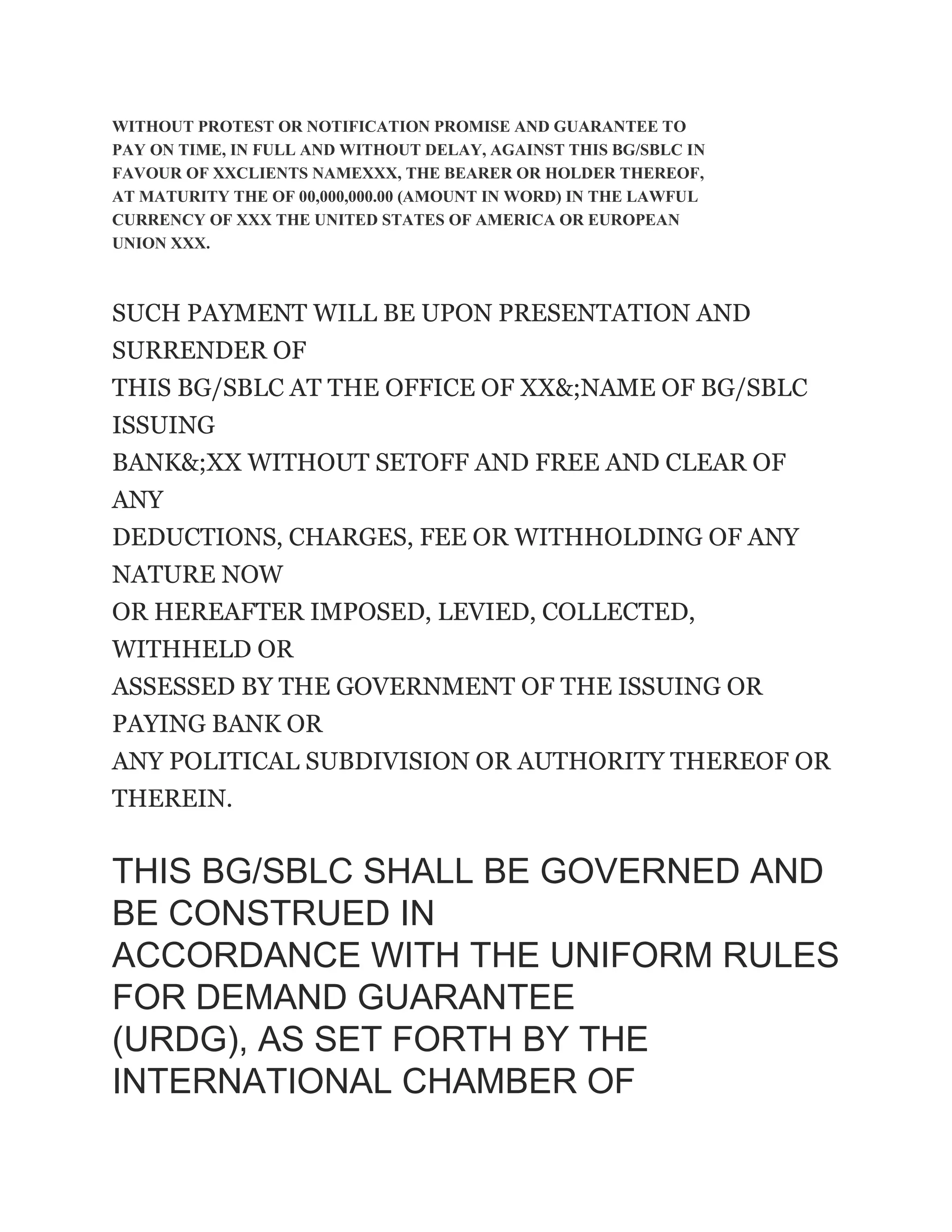 Standby Letter of Credit Definition, Issuance, Notification and uses | PDF