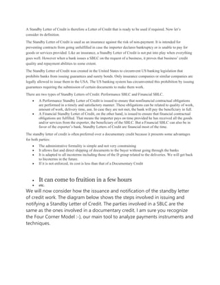 Standby Letter of Credit Definition, Issuance, Notification and uses | PDF