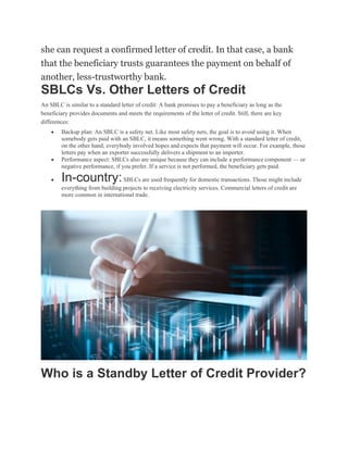 Standby Letter of Credit Definition, Issuance, Notification and uses | PDF