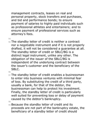 Standby letter of credit factsheet | PDF