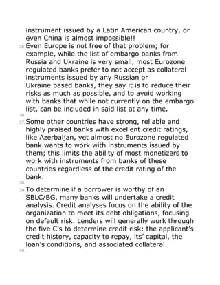 Standby letter of credit factsheet | PDF