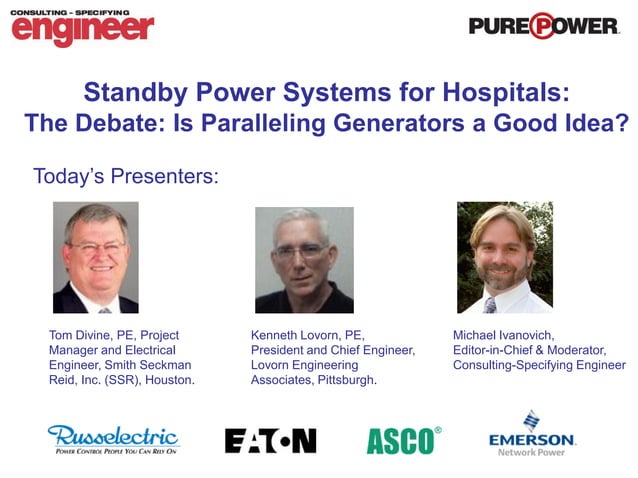 Standby power systems for hospitals | PPT