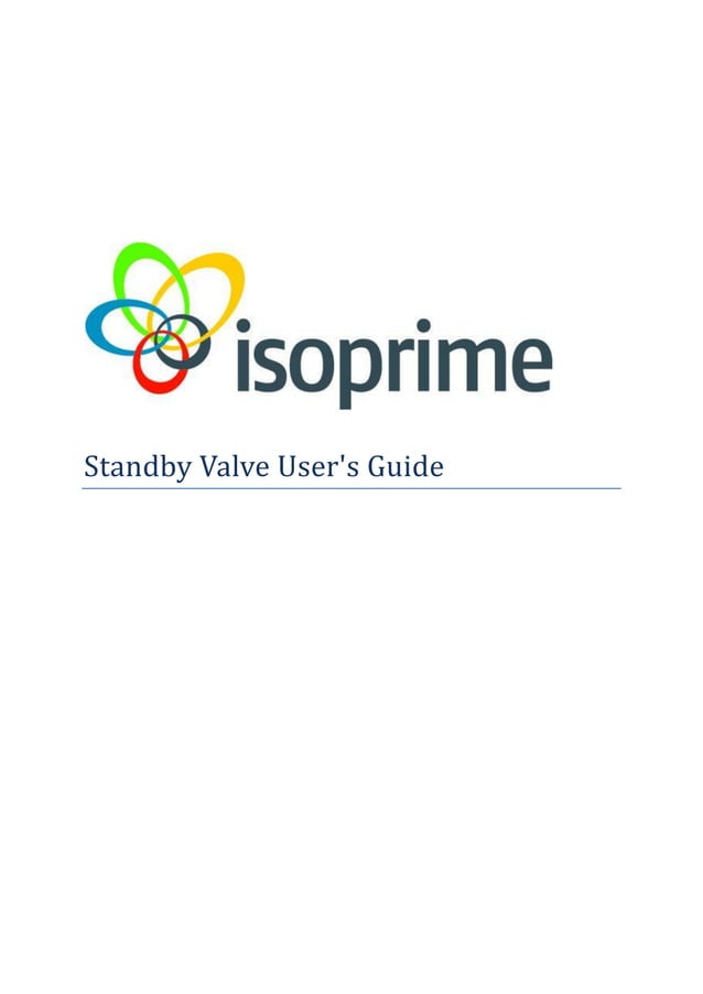 Standby valve user guide | PDF