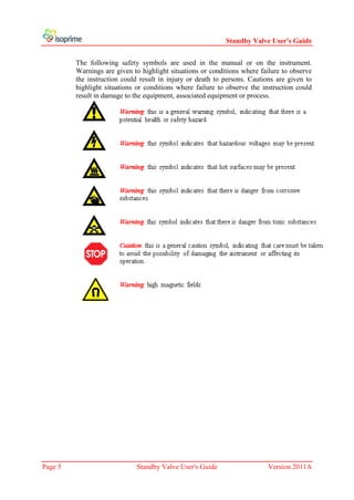 Standby valve user guide | PDF