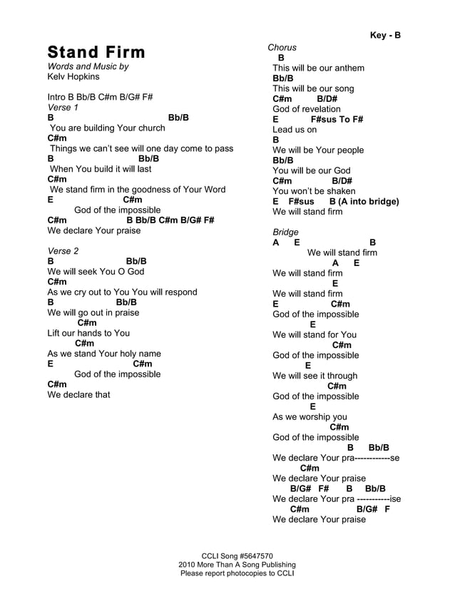 Stand firm chords | PDF