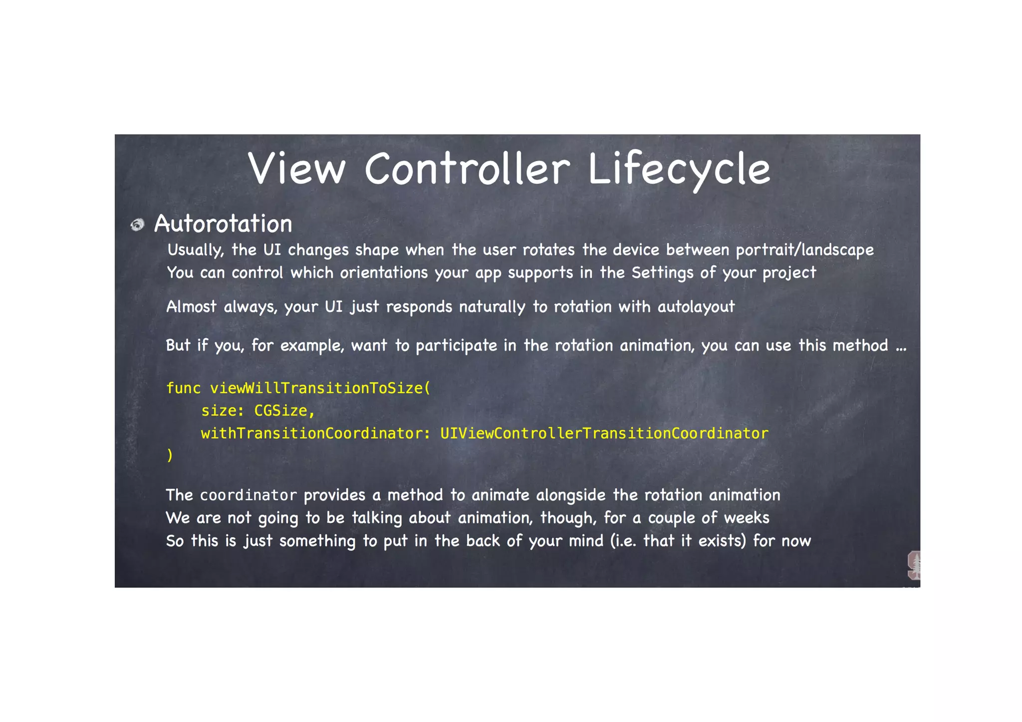 Standford 2015 week5: 1.View Controller Lifecycle, Autolayout 2. Scroll View and Closure Capture ...