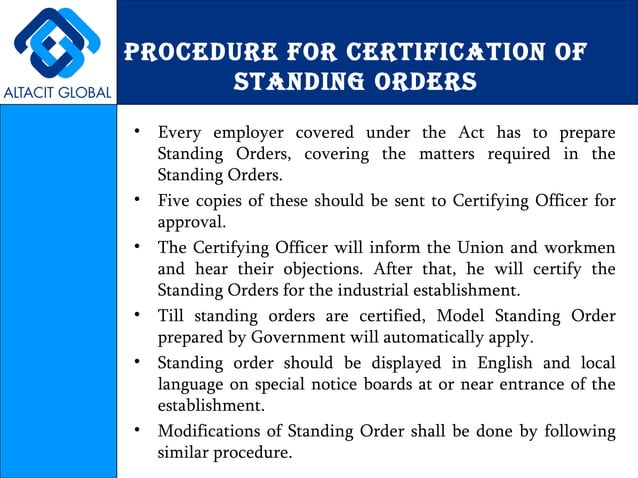 Standing orders
