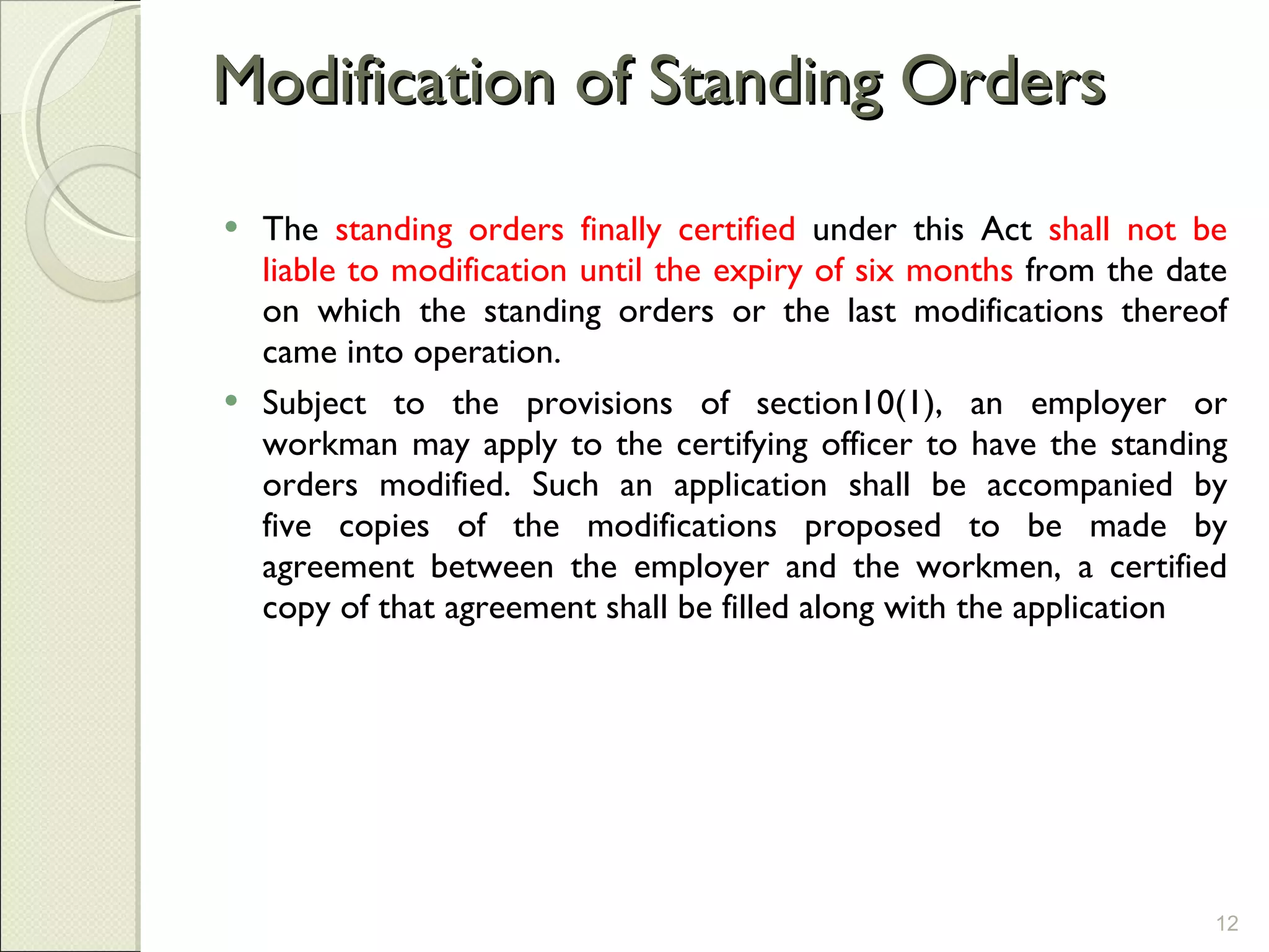 Standing orders act, 1946 | PPT