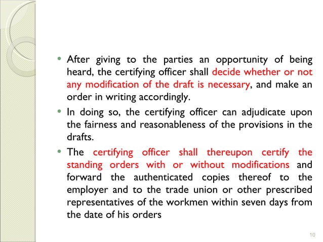 Standing orders act, 1946 | PPT | Law