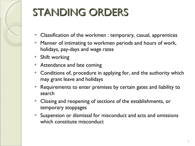 Standing orders act, 1946 | PPT | Law