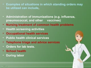 Standing orders in obstetrics | PPT