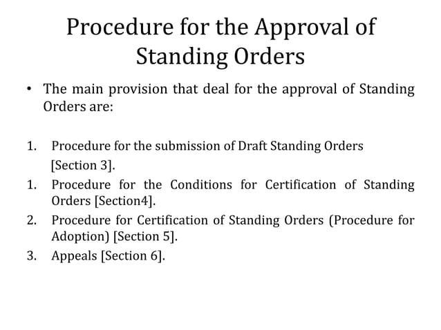 Standing oreder ppt | PPTX