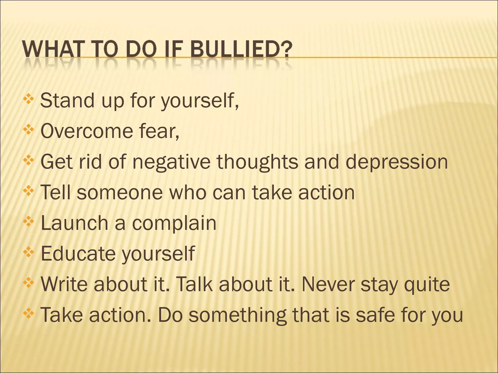 Standing up to bullying | PPT | Crime & Harmful Acts to Individuals ...