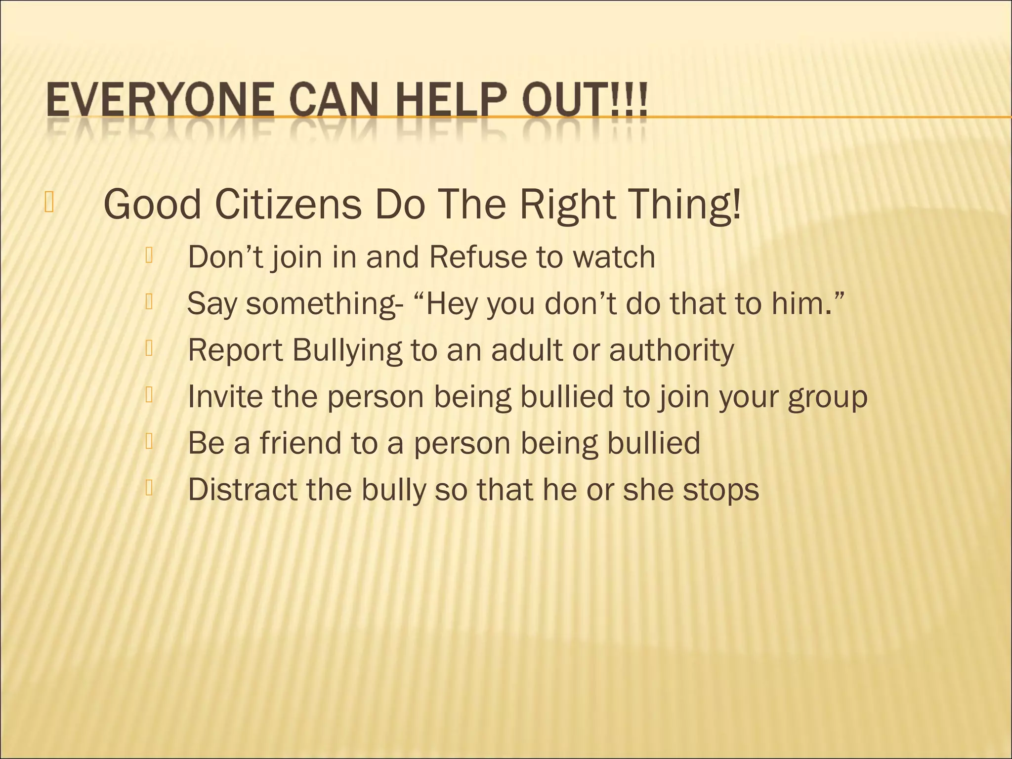 Standing up to bullying | PPT | Crime & Harmful Acts to Individuals ...