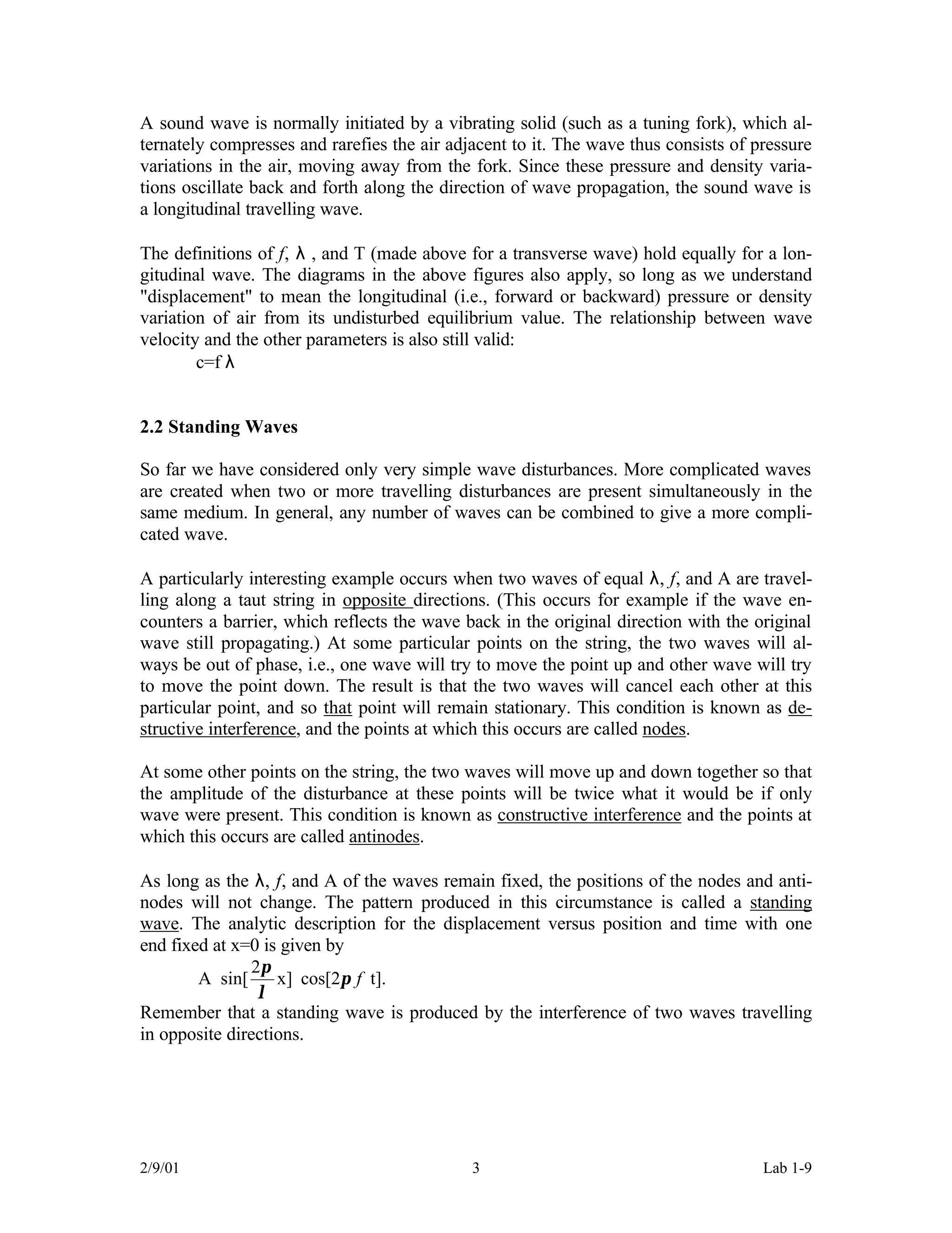 Standing waves | PDF