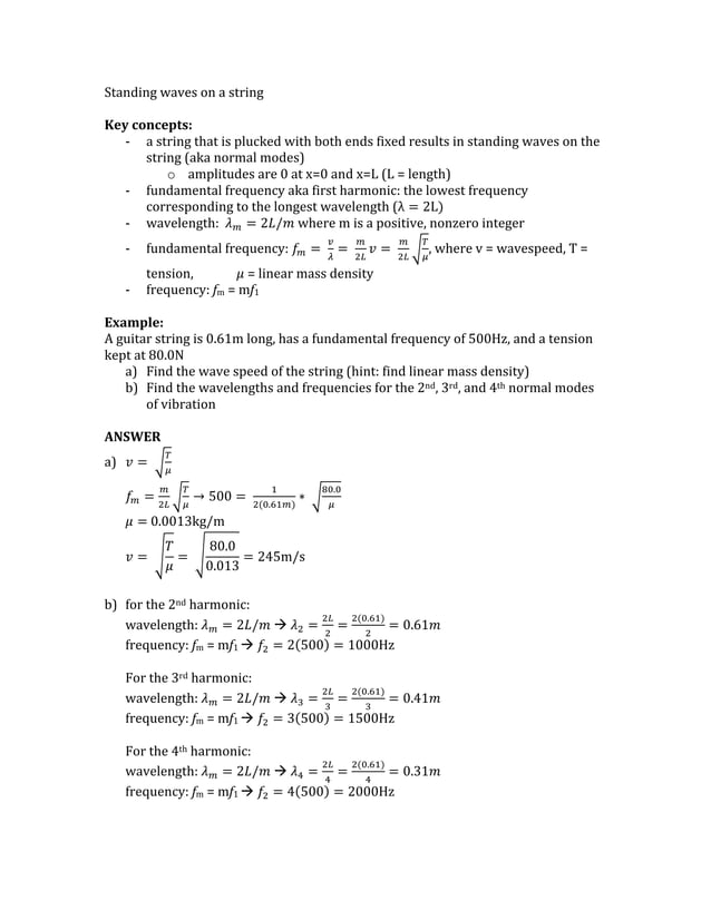 Standing waves on a string | PDF