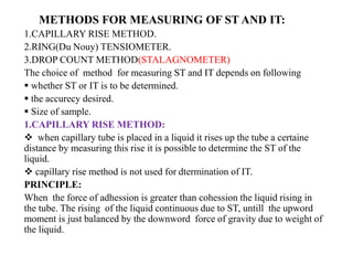 surface and interfacial tension measerment | PPTX