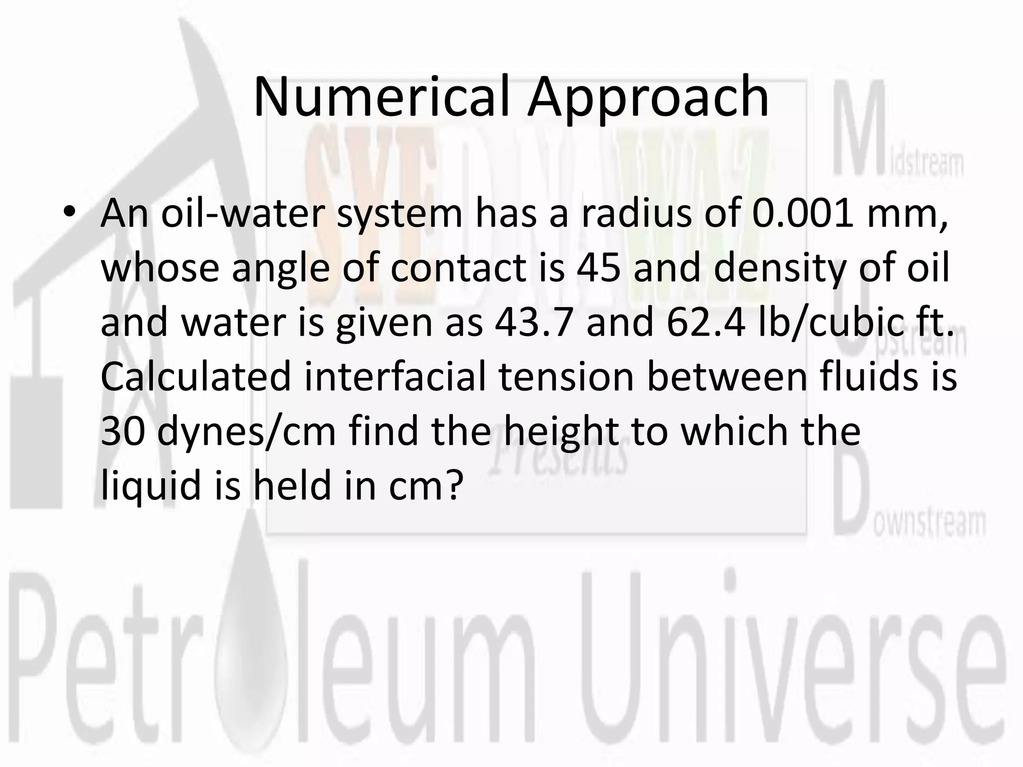Surface Tension and Interfacial Tension Formula, Units and Problem | PPTX