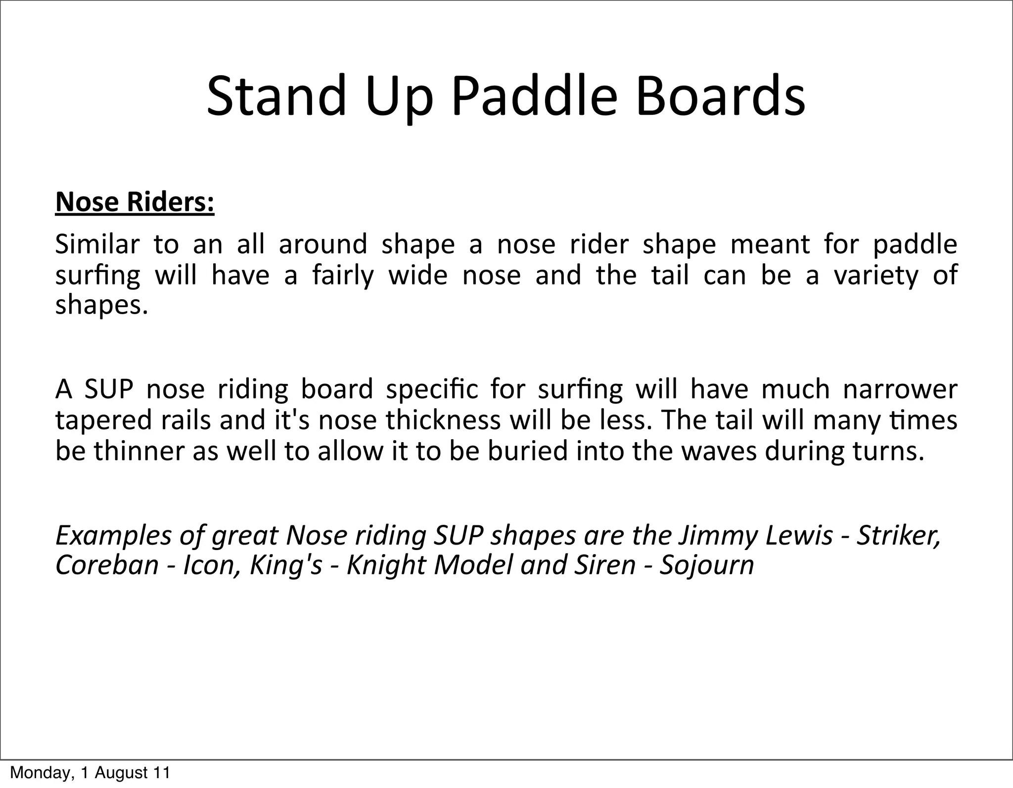 Stand up paddle board shapes | PDF