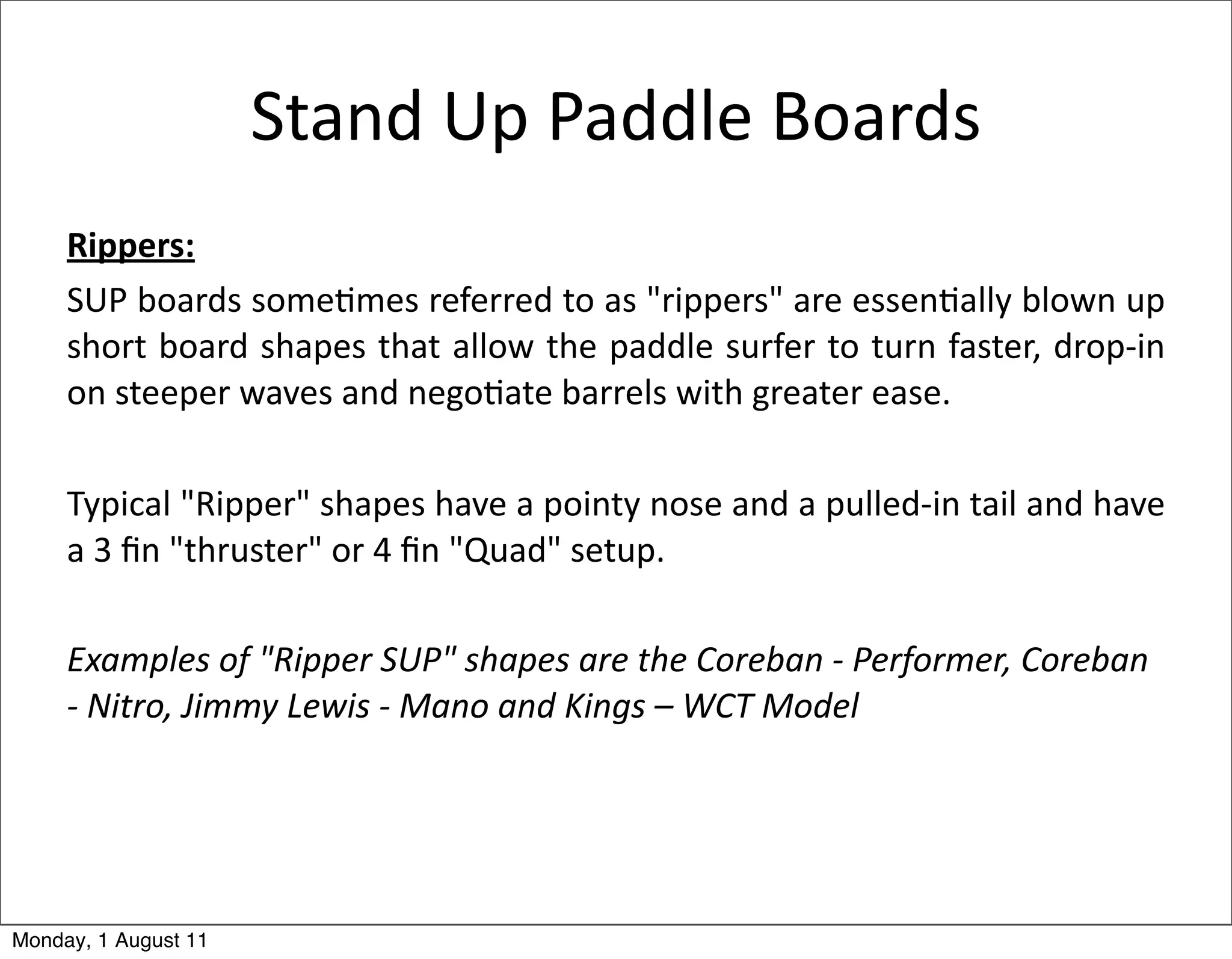 Stand up paddle board shapes | PPT