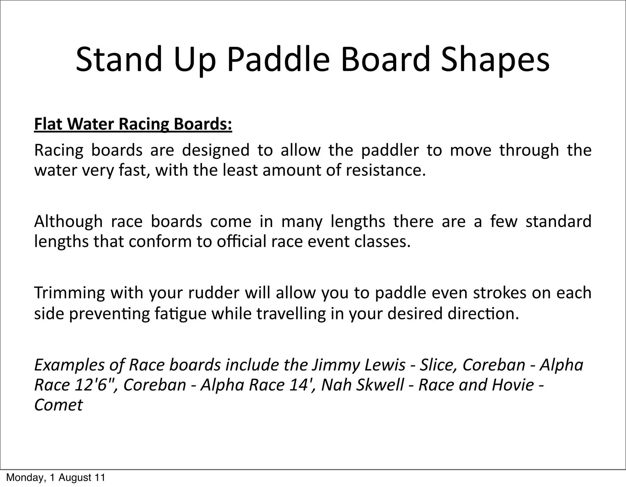 Stand up paddle board shapes | PPT