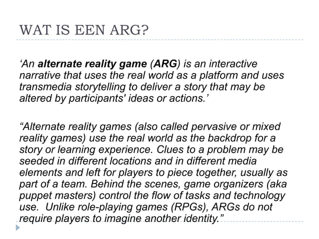 Stand van zaken arg | PPT