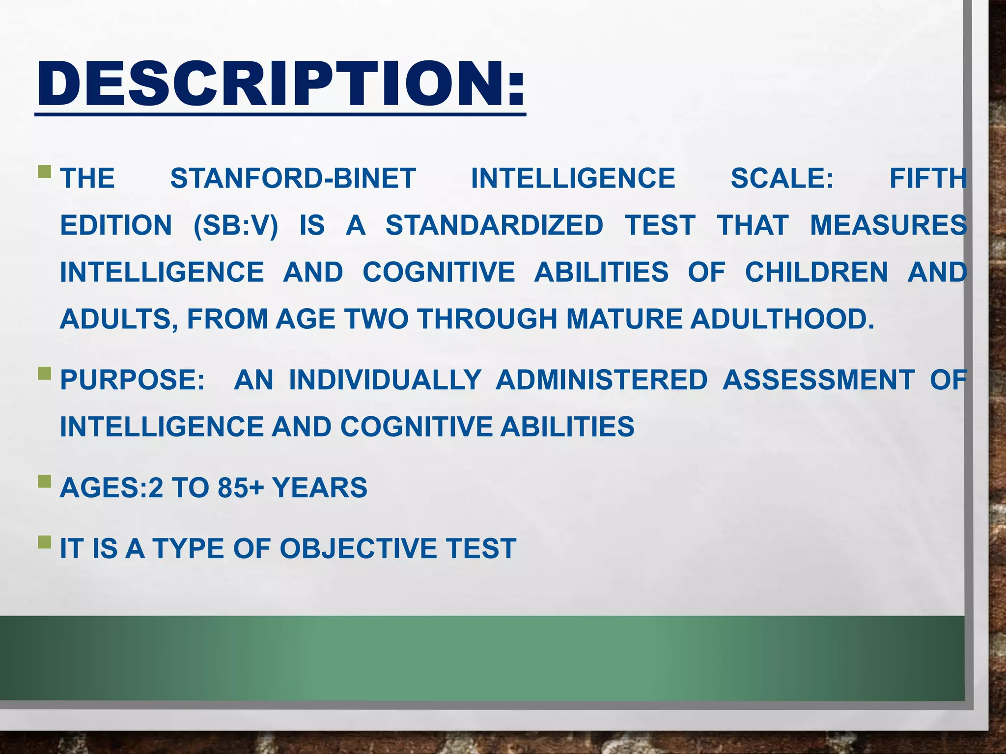 Stanford binet-5pptx (1) | PPTX