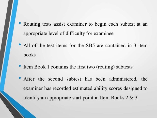 Stanford binet intelligence scale- fifth edition