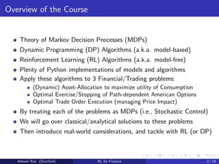 Stanford CME 241 - Reinforcement Learning for Stochastic Control ...