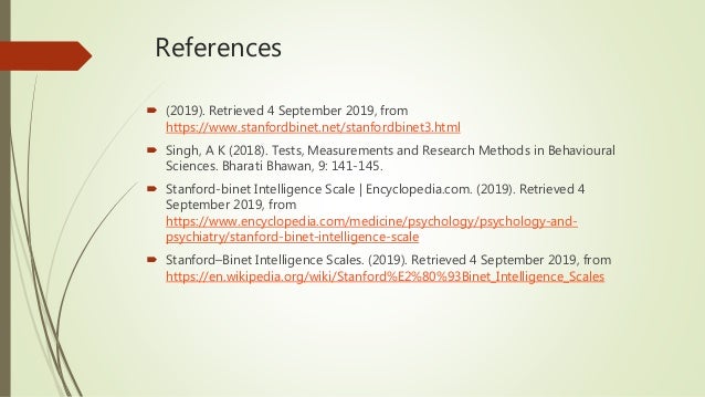 Stanford-Binet Intelligence Scale