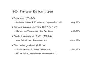 Laser Development History [Stanford laser history] | PDF
