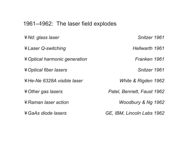 Laser Development History [Stanford laser history] | PDF
