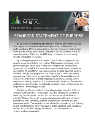 Stanford Statement Of Purpose Sample | PDF